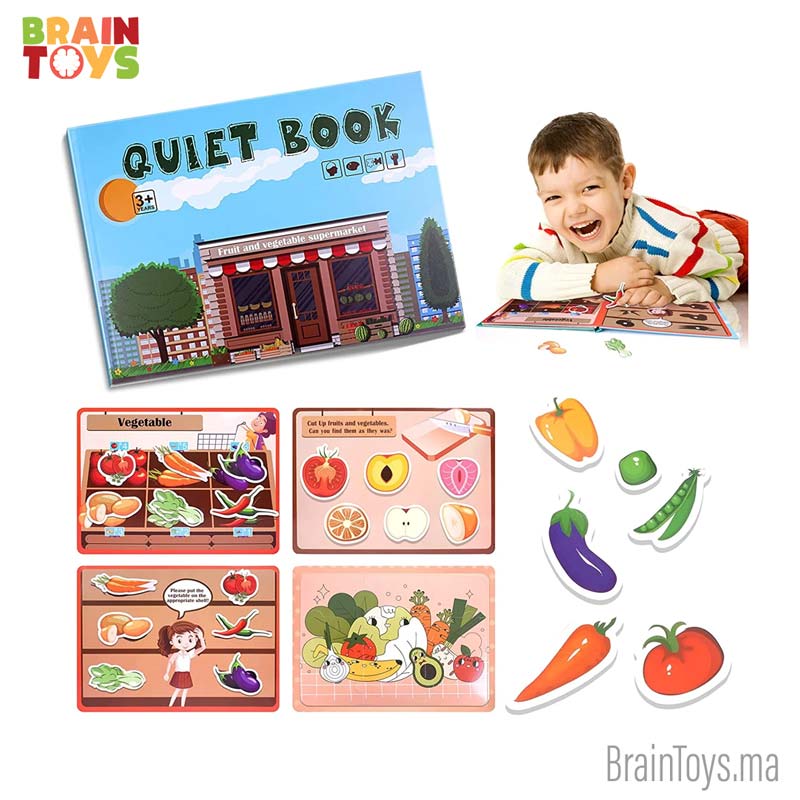 Quiet Book livre - les légumes - BrainToys maroc